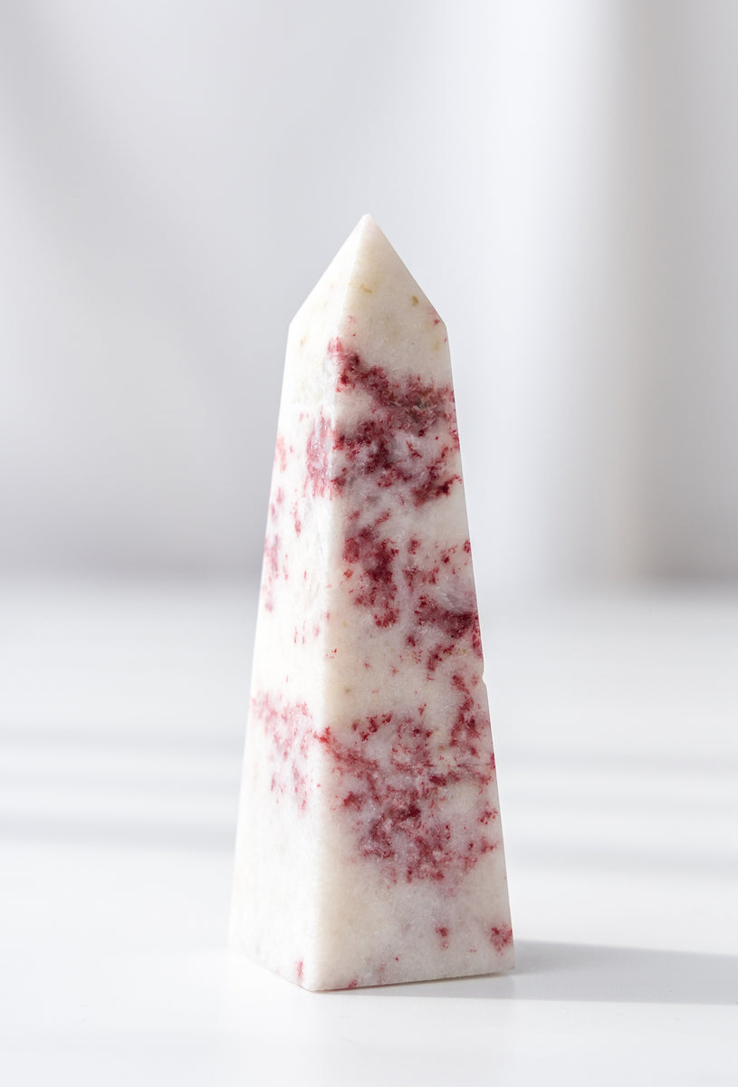 AAA Cherry Blossom (Cinnabrite) Obelisk - 85g – Born Crystals