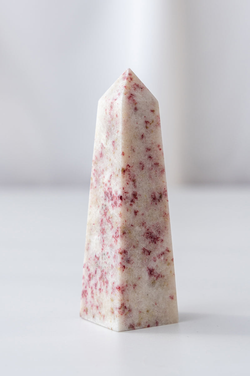 AAA Cherry Blossom (Cinnabrite) Obelisk - 83g – Born Crystals