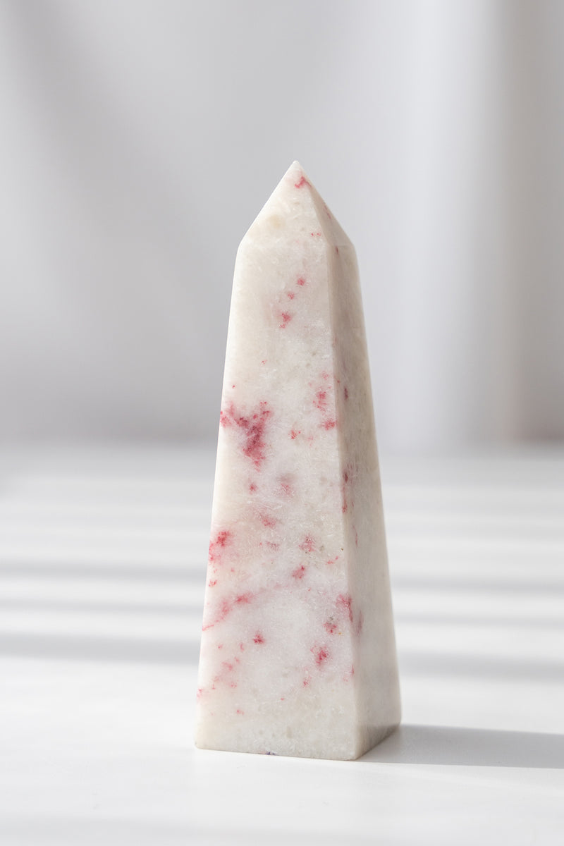 AAA Cherry Blossom (Cinnabrite) Obelisk - 85g – Born Crystals