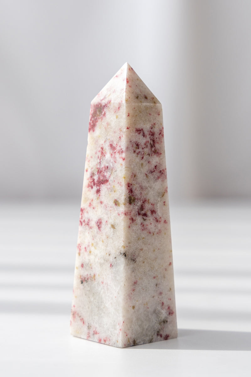 AAA Cherry Blossom (Cinnabrite) Obelisk - 84g – Born Crystals